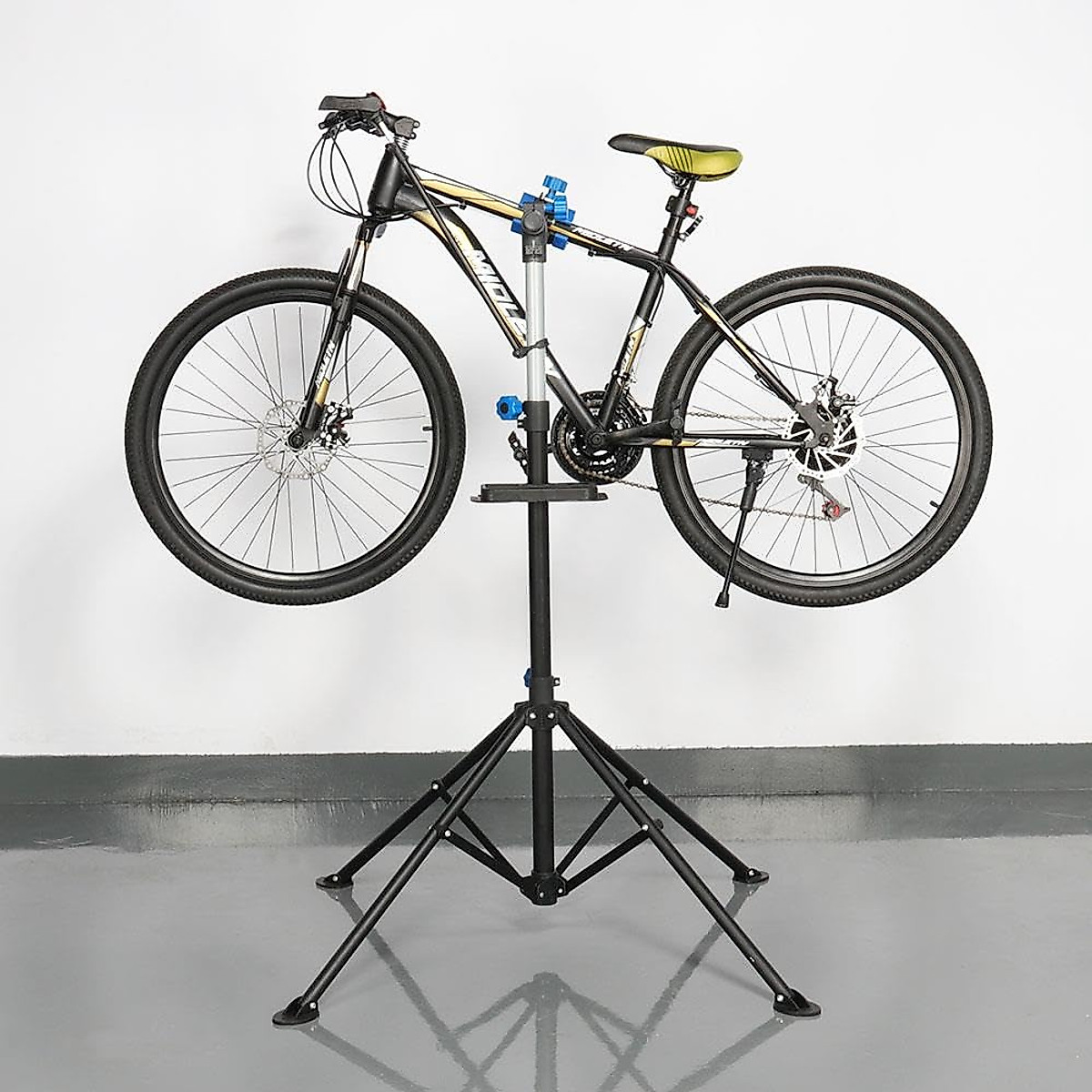 Yaheetech Bike Repair Stand Bicycle Workshop Stand Foldable Bike Maintenance Rack w/ Tool Tray Height Adjustble Bicycle Repair Stand for Road & Mountain Bikes