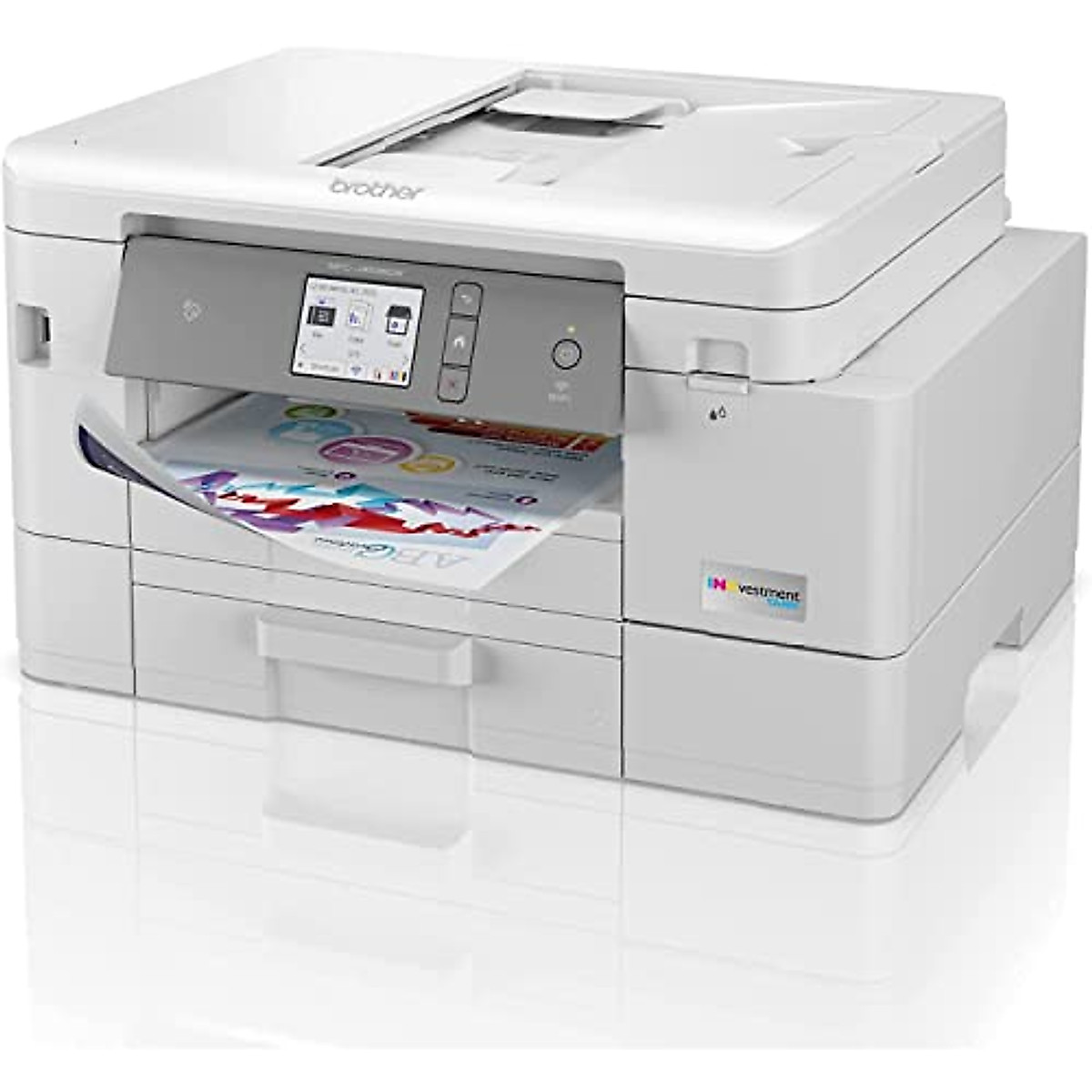 Brother INKvestment Tank MFC-J4535DW Wireless Color All-in-One Inkjet Printer - Print Copy Scan Fax - 20 ppm, 4800 x 1200 dpi, 8.5" x 14", Auto Duplex Printing, 20-Sheet ADF, Wulic Printer Cable