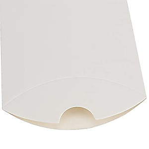 MANCHAP 200 PCS 3.5 x 2.5 Inch White Kraft Paper Pillow Boxes, Small White Pillow Candy Box with 2m Jute Twines, Pillow Gift Boxes Thank You Treat Boxes for Party Favors, Proposal, Wedding