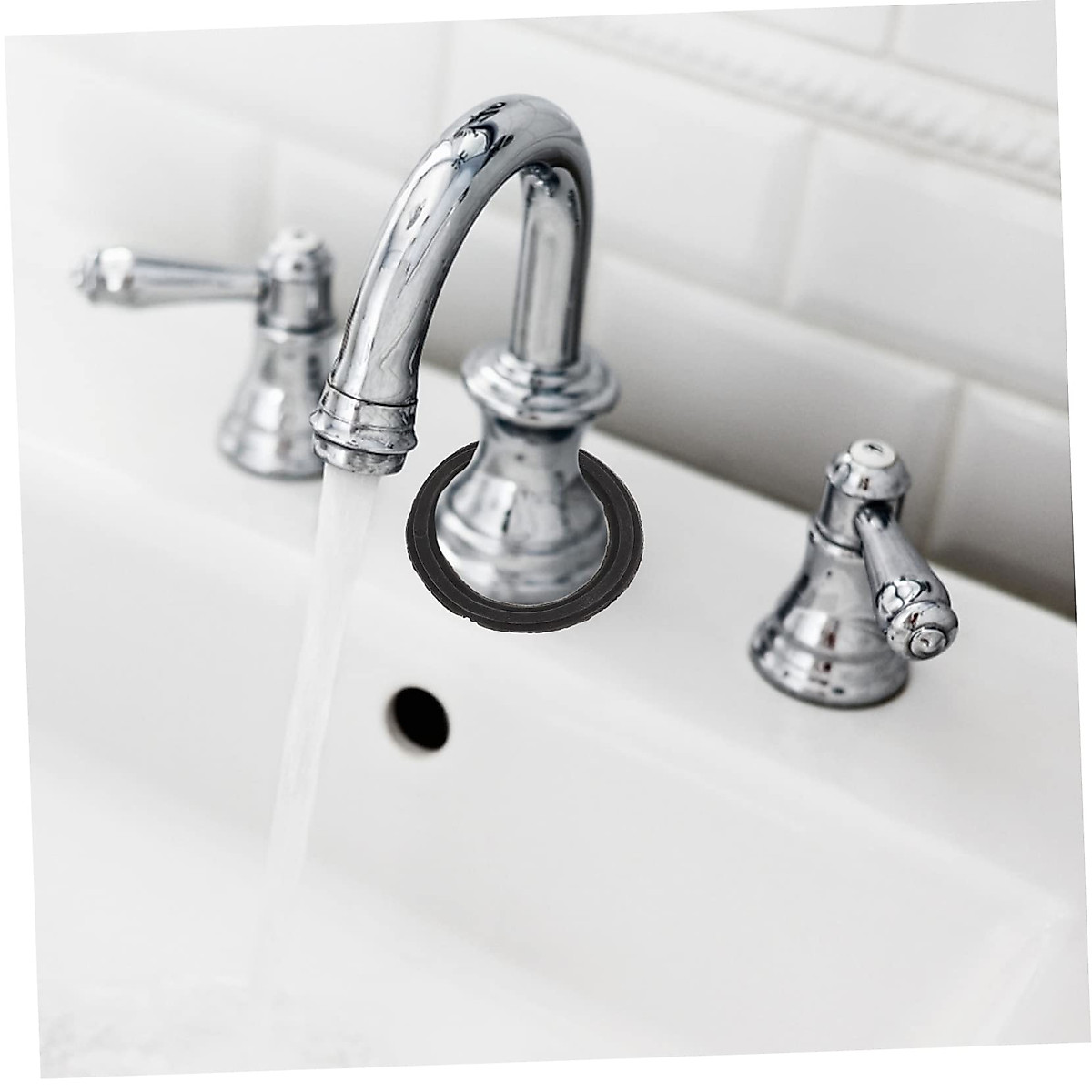 Veemoon 1 Set Horseshoe Mounting Accessories Fixing Bracket Sink Holder Tap Fixing Tool Wash Basin Tap Fixing Fitting Locknuts Kitchen Antiloosing Nut Washers Anti-Loose Faucet Copper