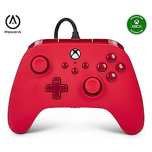 PowerA Advantage Wired Controller for Xbox Series X|S - Red, Xbox Controller with Detachable 10ft USB-C Cable, Mappable Buttons, Trigger Locks and Rumble Motors, Officially Licensed for Xbox