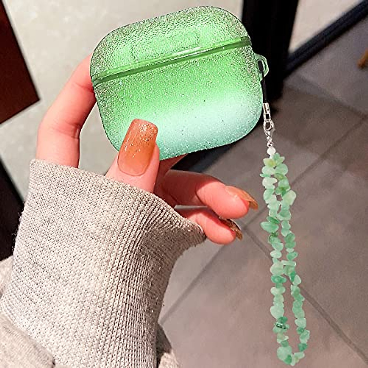 BEACE Phone Charms/Chain Strap for Women-Cell Phone Case Lanyard Wrist Strap-Natural Gemstone Charms for Airpods Pro2