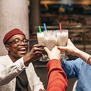 300PCS 8.2" Disposable Plastic Drinking Straws 0.43" Extra Wide Jumbo Smoothie Straws for Bubble Tea Milkshakes Coffee Boba