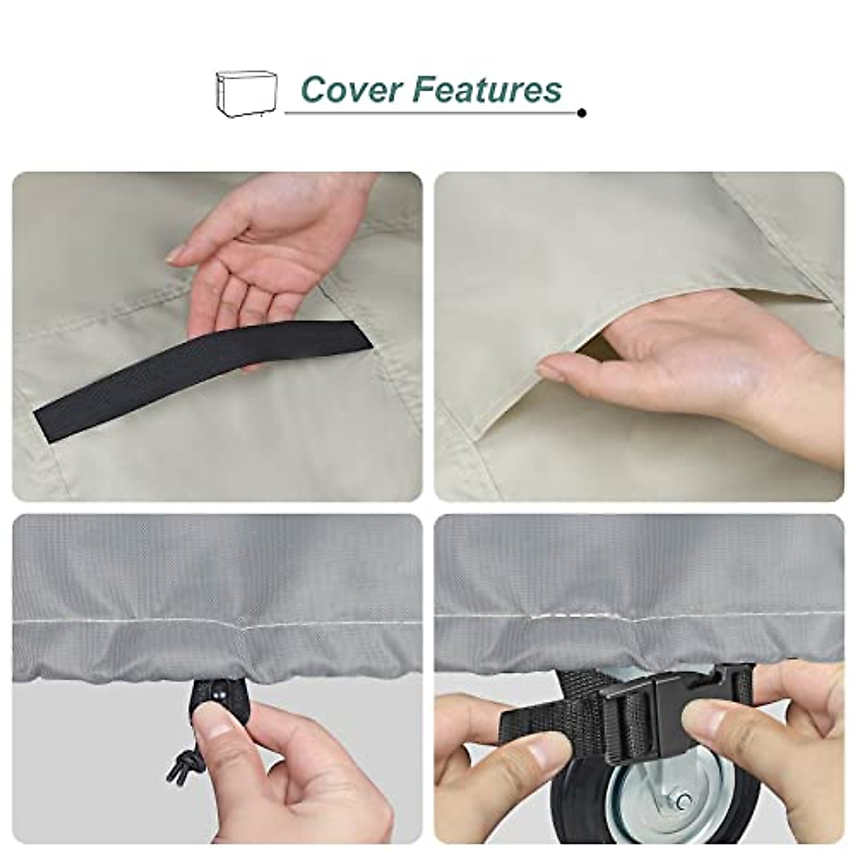 STEECA Waterproof Cooler Cart Cover Fits 65-80 Quqrt Patio Party Ice Chest Rolling Cooler, 32L x 18W x 32H inch