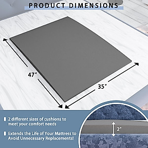 Yarfyk Mattress Support pad, Sagging Mattress Sagging Support pad,47''x35''x2''