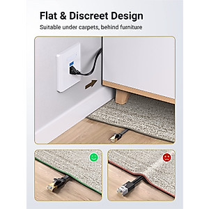 UGREEN Cat 7 Ethernet Cable, 6FT Ethernet Cable with 10Gbps High Speed, 100% Pure Copper Wire and Gold-Plated Connectors, Flat Design, Compatible with Gaming PS5/4/3 Xbox PC Laptop Modem Router