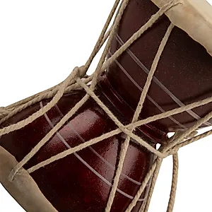 Handmade Wooden & Leather Classical Indian Folk Dumroo Damroo Damaru Hand Drum Set Percussion Decorative Collectible Showpiece World Musical Instruments (Brown)