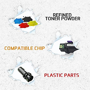 VICTORSTAR 5 Packs Compatible Toner Cartridge S2825 H625 H825 (2BK + C + Y + M )【Extra High Yield】 5000 Pages for BK & 4000 Pages for C/M/Y for Dell Laser Printers H625 cdw / H825cdw / S2825cdn (5C)