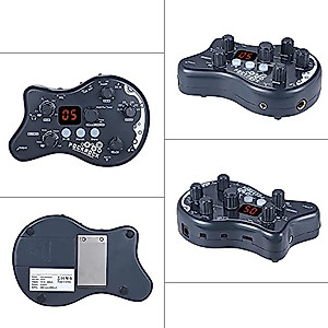 summina Guitar Distortion Pedal Delay Guitar Pedal Portable Guitar Multi-effects Processor Effect Pedal 15 Effect Types 40 Drum Rhythms Tuning Function with Power Adapter (Grey)