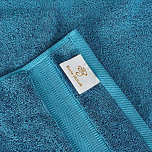 DJ Doris Bath Towels Set 6 Pack,2 Bath Towel,2 Hand Towel and 2 Washcloth,650 GSM,100% Cotton,Quick Dry,Ultra Soft and Highly Absorbent Luxury Hotel Quality for Bathroom (Blue)