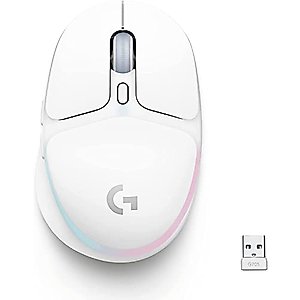 Logitech G705 Wireless Gaming Mouse, Customizable LIGHTSYNC RGB Lighting, Lightspeed, Bluetooth Connectivity, Lightweight, PC/Mac/Laptop - White Mist