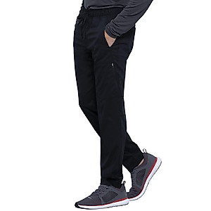 Cherokee Men Scrubs Pant Workwear Revolution Natural Rise Jogger WW012, M, Black