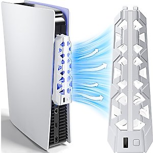 Anspect PS5 Cooling Fan, PS5 Accessories Cooler with High-Performance Cooling Fans(7000RPM), LED Light, Air Balance Blade, USB3.0 Hubs, Efficient Cooling System for PS5 Digital/Disc Edition