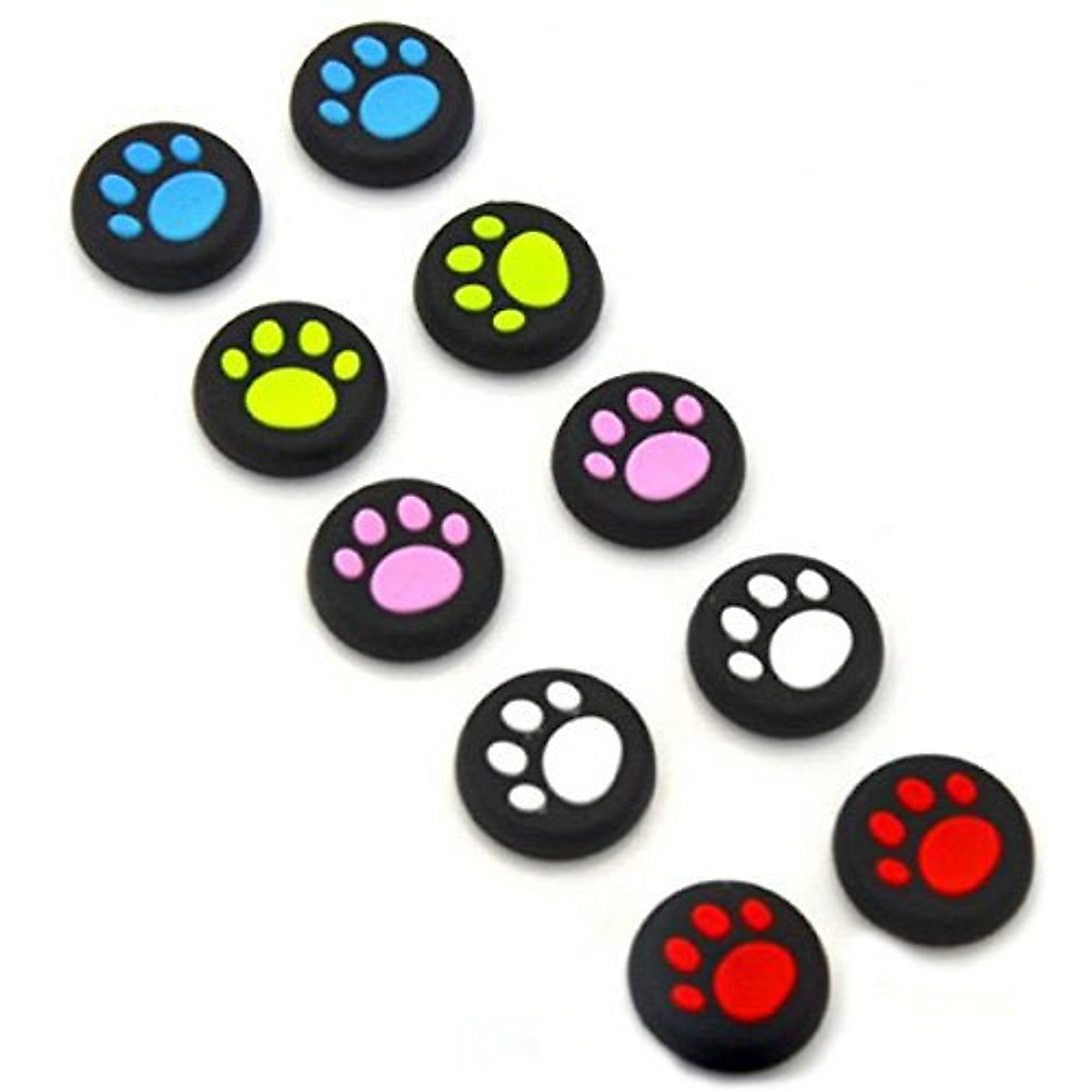 Analog Silicone Thumb Stick Grips Cap Joystick ThumbSticks Caps Cover for PS4 PS3 Xbox One Xbox 360 PS2 Game Controllers (4 x Blue Cat Dog Paw)