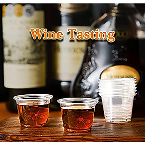 [500 Count -1 oz] Disposable Shot Glasses,Shatterproof No Lids, 1oz Jello Shot Cups Clear Plastic Souffle Cups, Perfect Container for Bathroom, Party, Espresso, Tasting, Samples, Mouthwash Cups