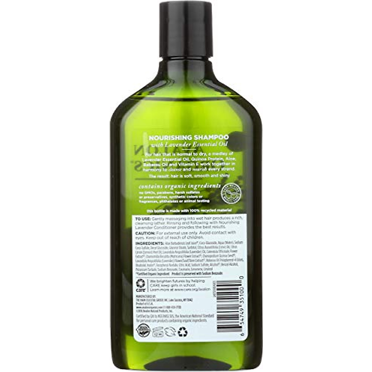 Avalon Organic Botanicals, Shampoo, Lavender, 11 oz