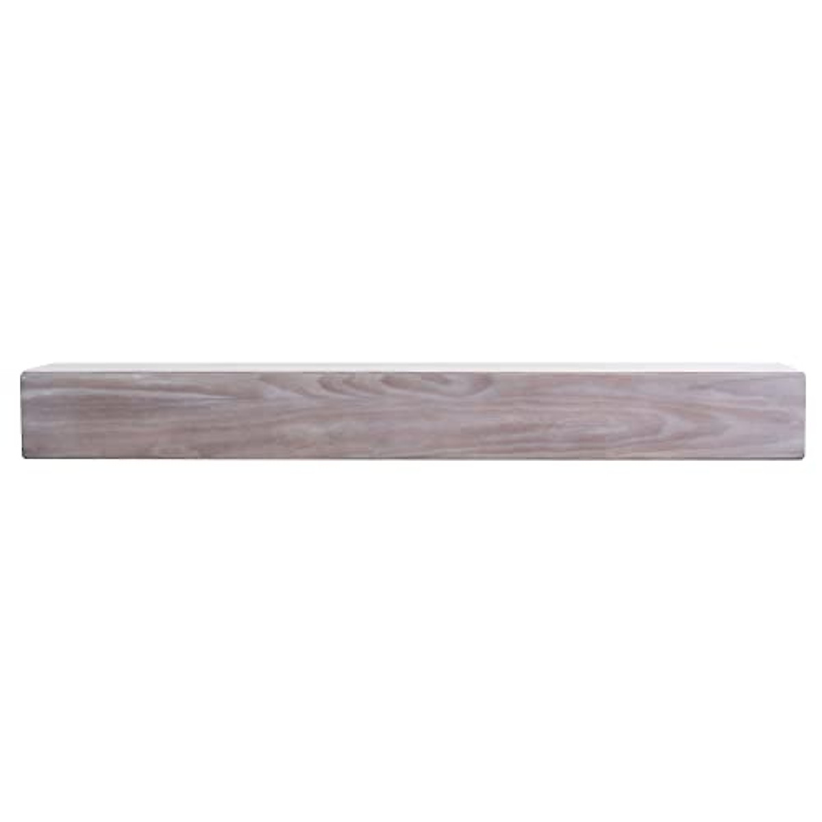 MANTELSDIRECT 72 Inch Floating Fireplace Mantel Wood Shelf in White Wash - Austin from Mantels Direct | Wooden Rustic Wall Shelf Perfect for Décor and Electric Fireplaces