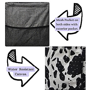 NGIL Extra Large Utility Tote Reusable Grocery Organizing Bag Oversized Collapsible for Storage, Picnic,Car, Beach (Cow Splatter Print-black)