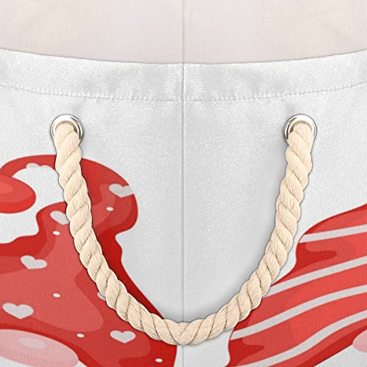 Valentine Cute Gnomes Love Heart (11) Large Round Baskets for Storage Laundry Baskets with Handles Blanket Storage Basket for Bathroom Shelves Bins for Organizing Nursery Hamper Girl Boy