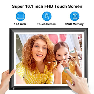 Digital Picture Frame 15-Inch Large Digital Photo Frame - 32GB WiFi Fullja Smart Frame, Remote Control, Full Function, Share Photos via App Email, Unlimited Cloud Storage, Wall Mounted for Home Decor