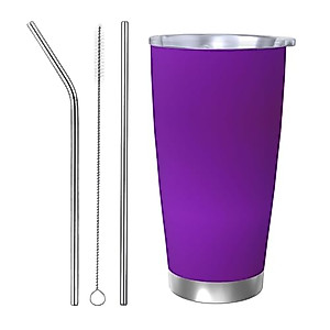 WXZYFP Car cup (single silver rim), can use a straw or drink directly, easy to use.Solid color dark purple