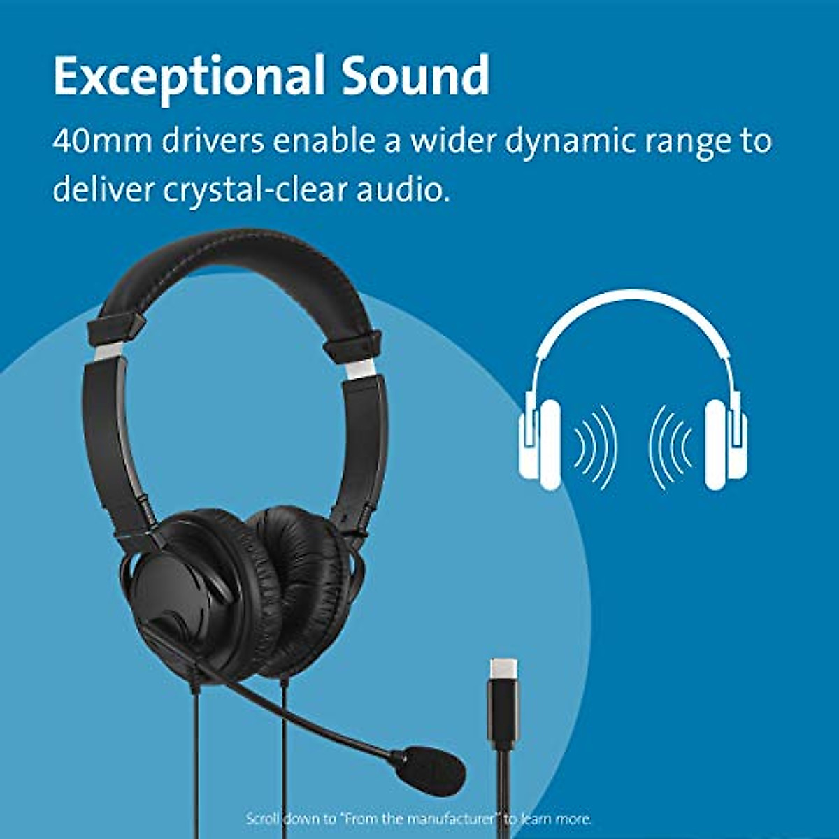 Kensington Hi-Fi USB-C Headphones with Mic (K97457WW)
