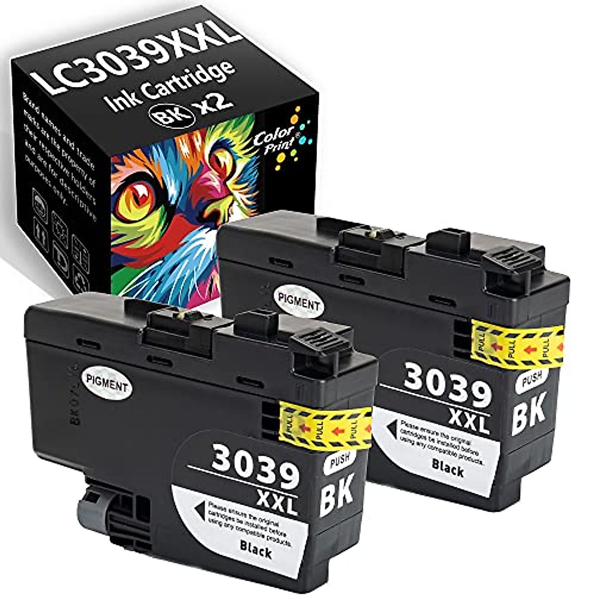 (2-Pack, Black) ColorPrint Compatible LC3039XXL Ink Cartridge Replacement for Brother LC3039 XXL LC3039BK LC-3039BK Work with MFC-J5845DW MFC-J5845DW MFC-J5945DW MFC-J6945DW MFC-J6545DW XL Printer