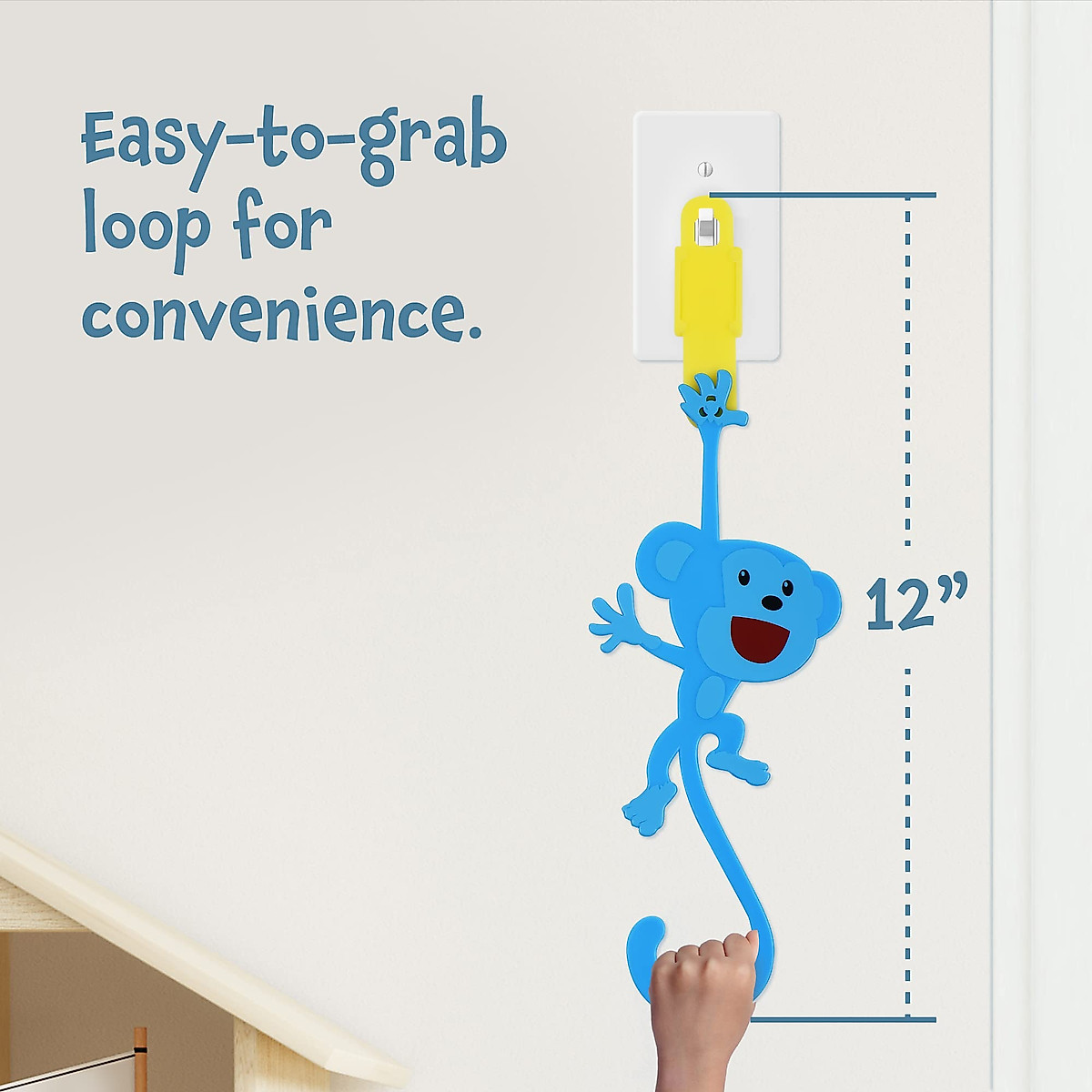 IMPRESA [3 Pack] Monkey Light Switch Extender for Kids with Easy Grab Tail - Toddler Light Switch Extender for Potty Training - Safe & Durable Light Switch for Toddlers - Easy to Install Cover