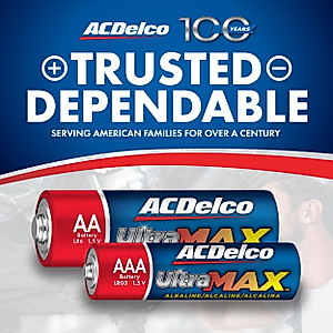 ACDelco UltraMAX 10-Count AAA Batteries, Alkaline Battery with Advanced Technology, 10-Year Shelf Life, Recloseable Packaging