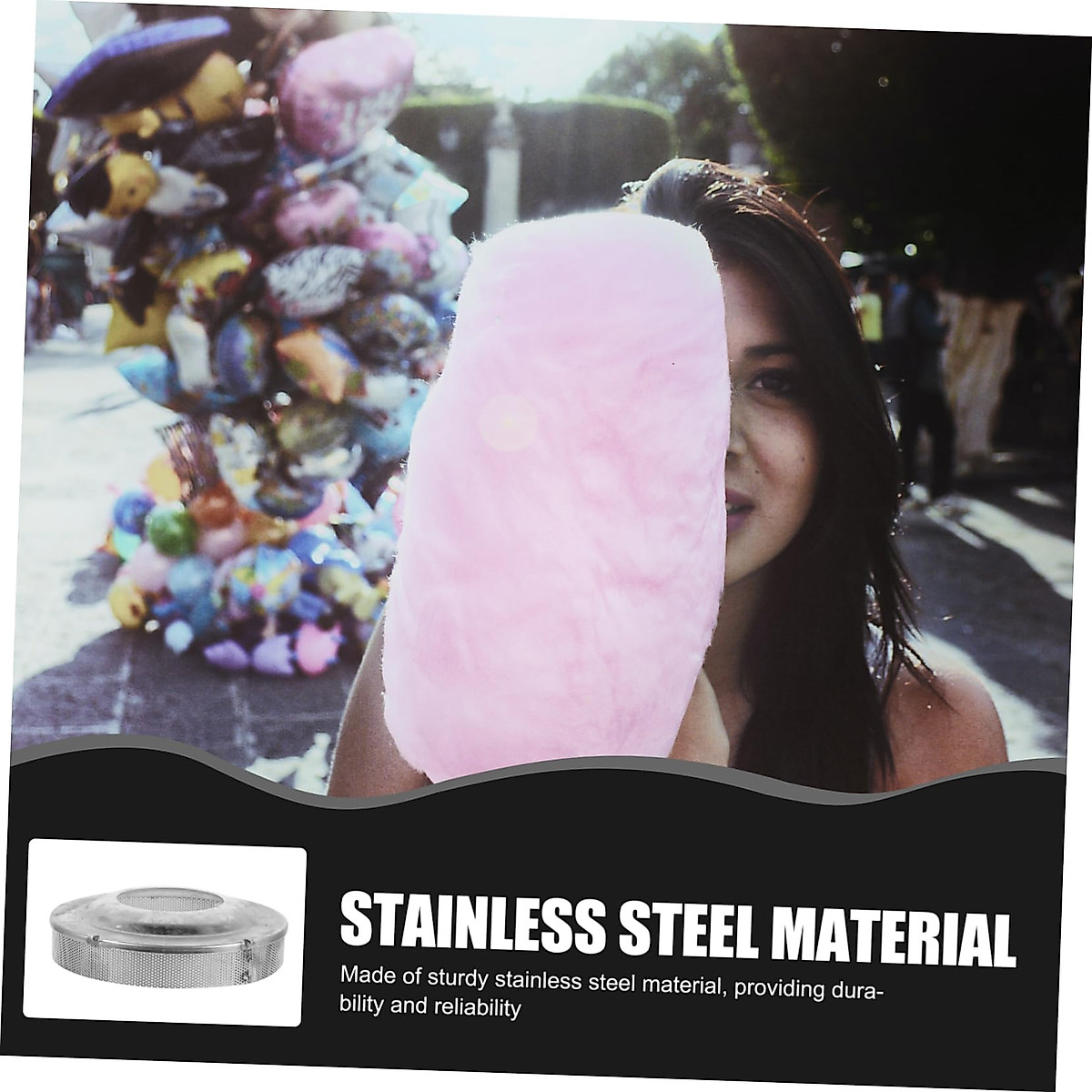 DOITOOL Stainless Steel Mesh Cover Maker Parts Sugar Dispenser Bowl Easy Install for Floss Production