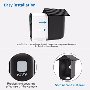 Holicfun Silicone Cover Skins for EufyCam S300 (Eufy Cam 3C) - 2 Pack, Black