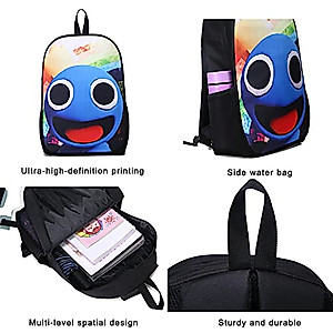 ZORRET Blue Friend Backpack For School Bookbag For Kids & Boys & Teen Girls 3 Pc Set Rucksack With Lunch Box & Pencil Case Kawaii Cute Waterproof Laptop Trave Backpack (17 Inch)