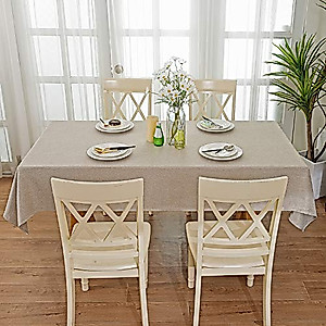 Spring Garden Home Table Protector for Dinning Room Table Heavy Weight Rectangle/Oblong Table Cloth Cover for Kitchen Party Patio Indoor Outdoor, 52x70-Inch, Linen