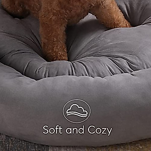 KASENTEX Dog Bed, Round Dog Beds for Medium/Large Dogs, Donut Dog Bed and Cat Bed Anti Slip and Machine Washable (Pink 27x27 Inches)