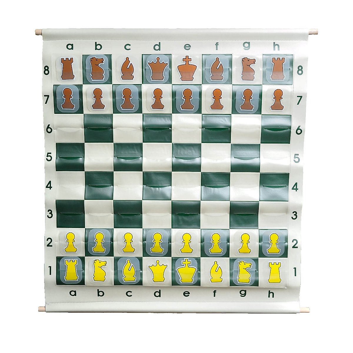 The House of Staunton Pouch-Style Chess Demonstration Set with Deluxe Carrying Bag - Clear Plastic Pieces