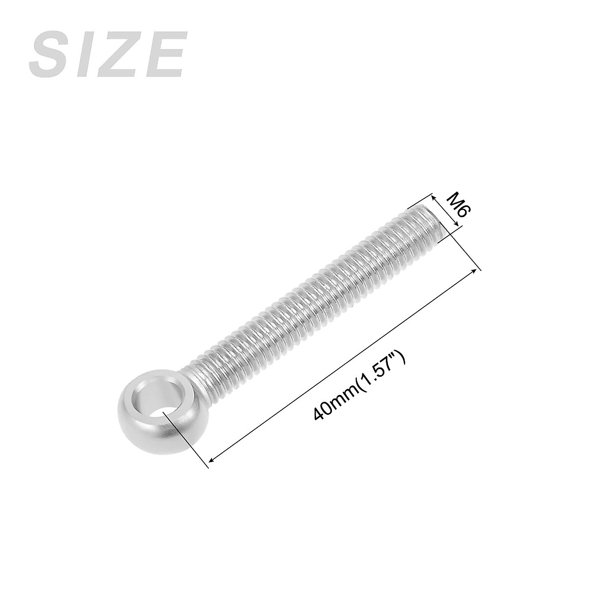 METALLIXITY Shoulder Swing Lifting Bolt (M6x40mm) 10Pcs, 304 Stainless Steel Eye Bolts - for Home Renovation, Pipeline Gate Valves Fasteners, Silver