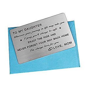 FALOGIJE To My Daughter - Engraved Graduation Gifts, Birthday Cards, Mom Loves You