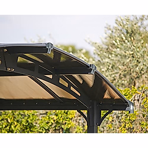 Palram - Canopia Tuscon 12x14 Gazebo: Outdoor Patio Canopy with Gray Aluminum Metal Frame, and Bronze Polycarbonate Roof, UV Protection, Year-Round Use, Easy DIY Outdoor Canopy Gazebo Kits