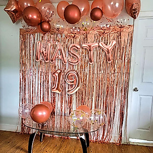 Rose Gold Nasty 19 Birthday Decoration Black Nineteenth birthday Decorations Nasty 19 Sign Funny Birthday Decoration Balloons 19 Years Old Theme Decor