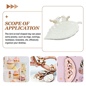 Alipis Jewelry Tray Earring Holder Necklace Display Dish Serving Trays Ceramic Ring Plate Desktop Necklace Container Candy Serving Dishes Display Tray Small Tray 3d Ceramics Dessert Plate