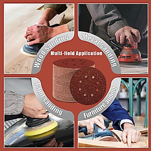 Szarint 150 PCS 5 Inch Sanding Discs Hook and Loop Sandpaper for Random Orbital Sander Include 60 80 100 120 150 180 240 320 400 600 Grit