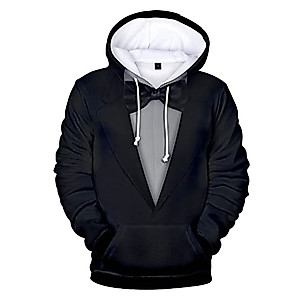 RTRDE Hooded Sweatshirt Men, Mens Hoodies Lightweight Hoodies For Men Sudaderas Para Parejas De Novios Unisex Men's Novelty Hoodies 3D Print Graphics Hoody Pullover Sweatshirts Blank (6XL, Black)