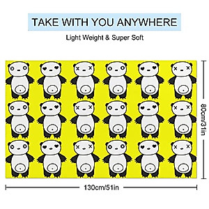 My Little Nest Bath Towels Soft Absorbent Bathroom Towel Pandas Yellow Quick Dry Bath Towel Large Shower Towels Lightweight Hand Towels 31" x 51"
