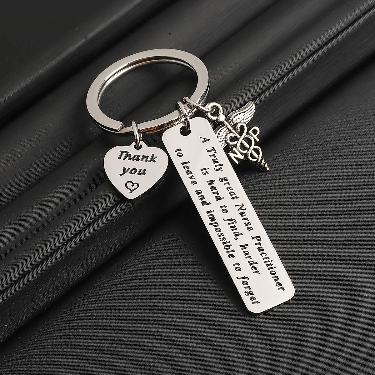 ENSIANTH Nurse Practitioner Gift NP Keychain A Truly Great Nurse Practitioner is Hard to Find Keychain Nurse Appreciation Gifts (NP keychain)