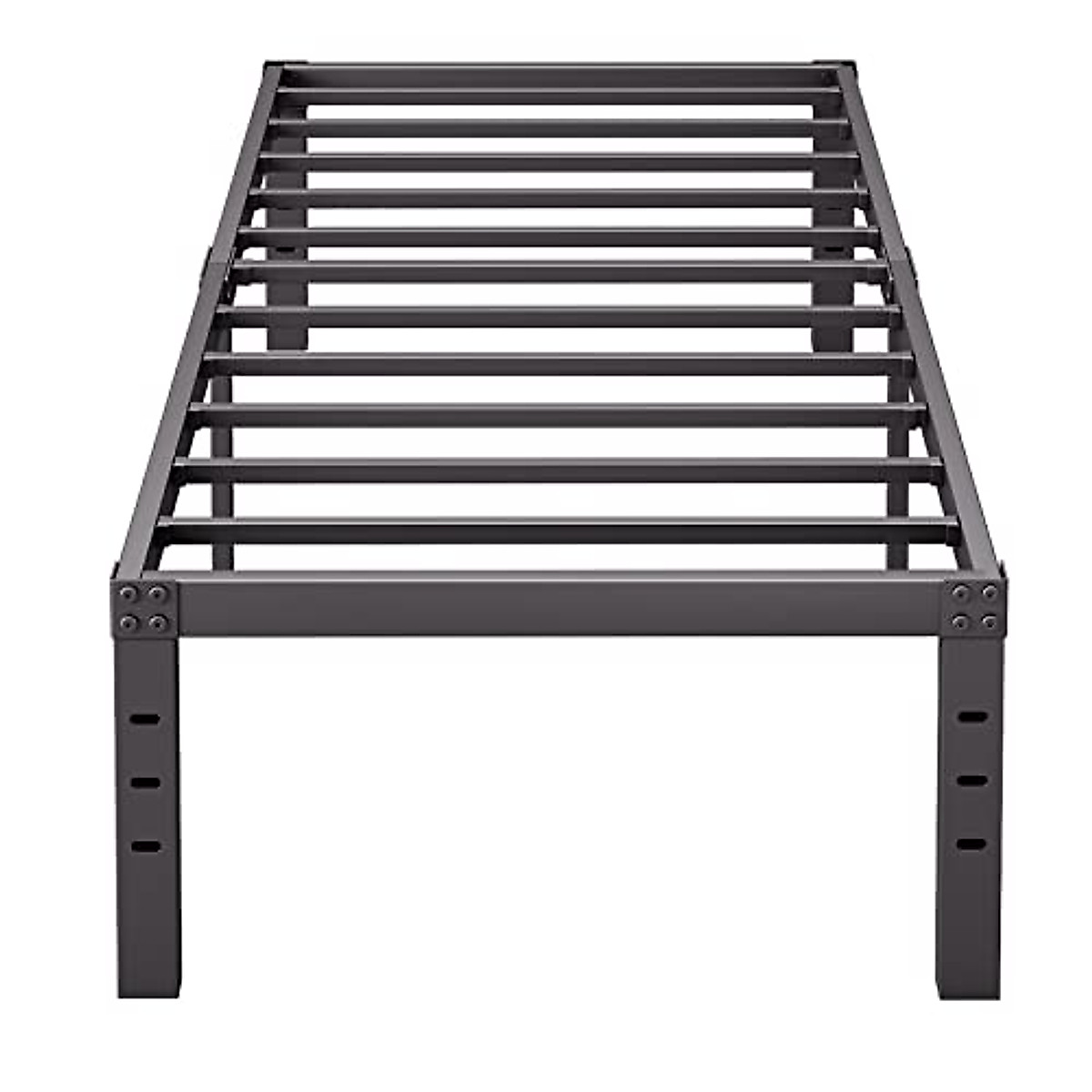 Bednowitz Twin Bed Frames, 18 Inch High Metal Bed Frame, Noise-Free Platform Bed No Box Spring Needed, 4000lbs Heavy Duty Support Mattress Foundation, Easy Assembly, Black