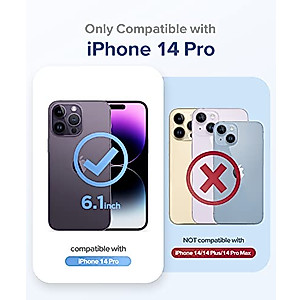 BERFY for iPhone 14 Pro Case Glitter Clear, with 2X Screen Protector + 2X Camera Lens Protector, [Non-Yellowing] [Military Grade Protection] Cute Bling Shockproof Phone Case 6.1 Inch, Shiny Clear