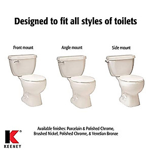 Plumb Pak PP836-71BNL Universal Fit Toilet Handle Tank Flush Lever, Decorative Faucet Style for Front, Side, or Angle Mount, Brushed Nickel