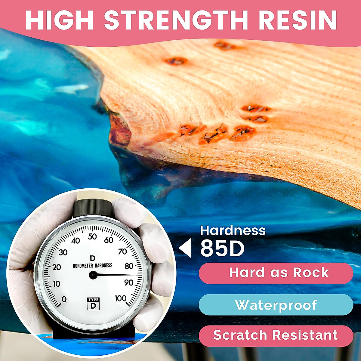 84oz Casting Epoxy Resin Kit - Crystal Clear Epoxy Resin for Wood, Molds, Jewelry Making, Table Top - Non Yellowing 2 Part Resin Kit (42oz Resin and 42oz Hardener) with Silicone Cups, Sticks