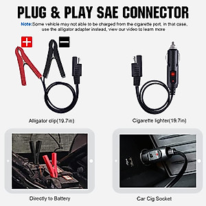 ECO-WORTHY Solar Car Battery & Trickle Charger 5W Solar Panel Power 12V Batteries Maintainer Portable Waterproof Built-in Blocking Diode for Automotive Lawn Mower Camping Car Boat Motorcycles Truck
