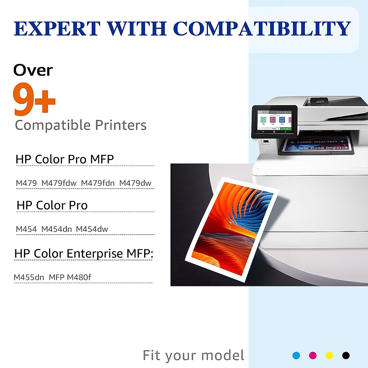 HaloFox Compatible 414A Toner Cartridge 4 Pack Replacement for HP 414A W2020A 414X W2020X W2021A W2022A W2023A for Color Laserjet MFP M454dw M454dn M479fdw M479fdn Printer (Black Cyan Yellow Magenta)